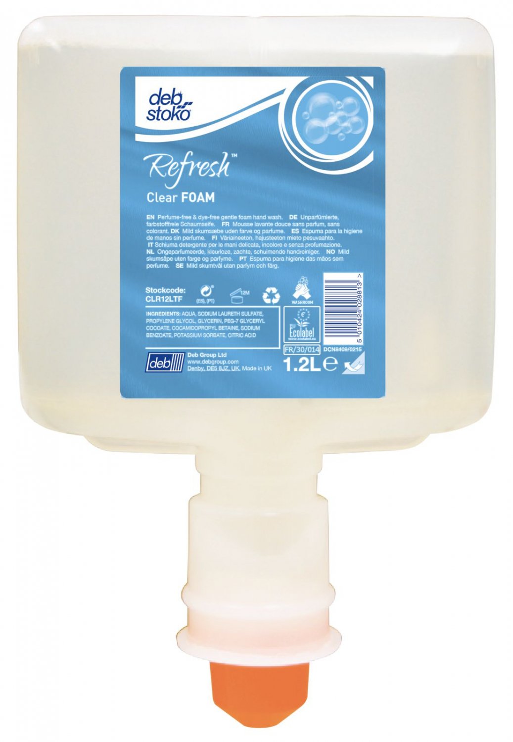DEB Stoko Refresh Clear Foam, Skumsæbe 1200 ml - Personlig pleje ...