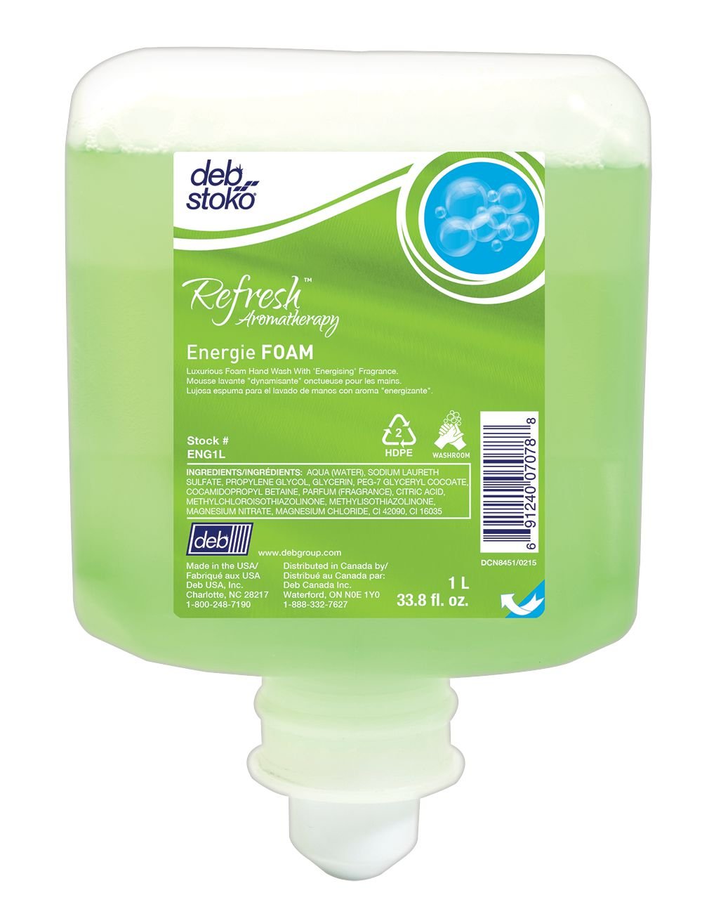 DEB Stoko Refresh Energie Foam, Skumsæbe 1000 ml - Personlig pleje ...