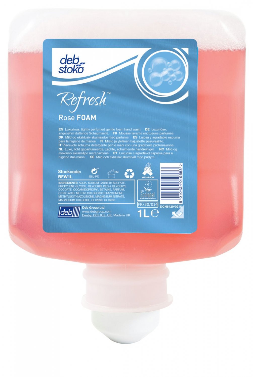 DEB Stoko Refresh Rose Foam, Skumsæbe 1000 ml - Personlig pleje ...