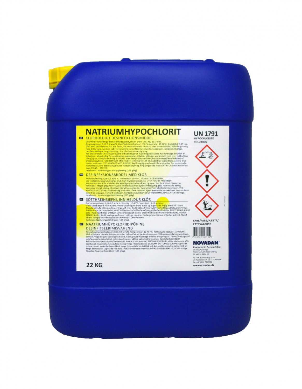 Natriumhypochlorit 12,5% 22 kg - Rengøringsmidler - Cleanmaster.dk